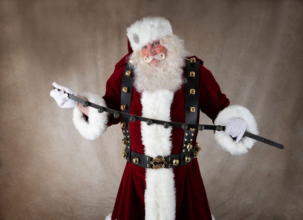 Santa Sleigh Bells on Reins Black Leather 6' 10 Bells With Buckle - Pro ...