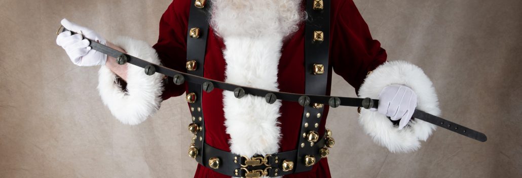 Santa Sleigh Bells on Reins Black Leather 6′ 10 Bells With Buckle | Pro ...
